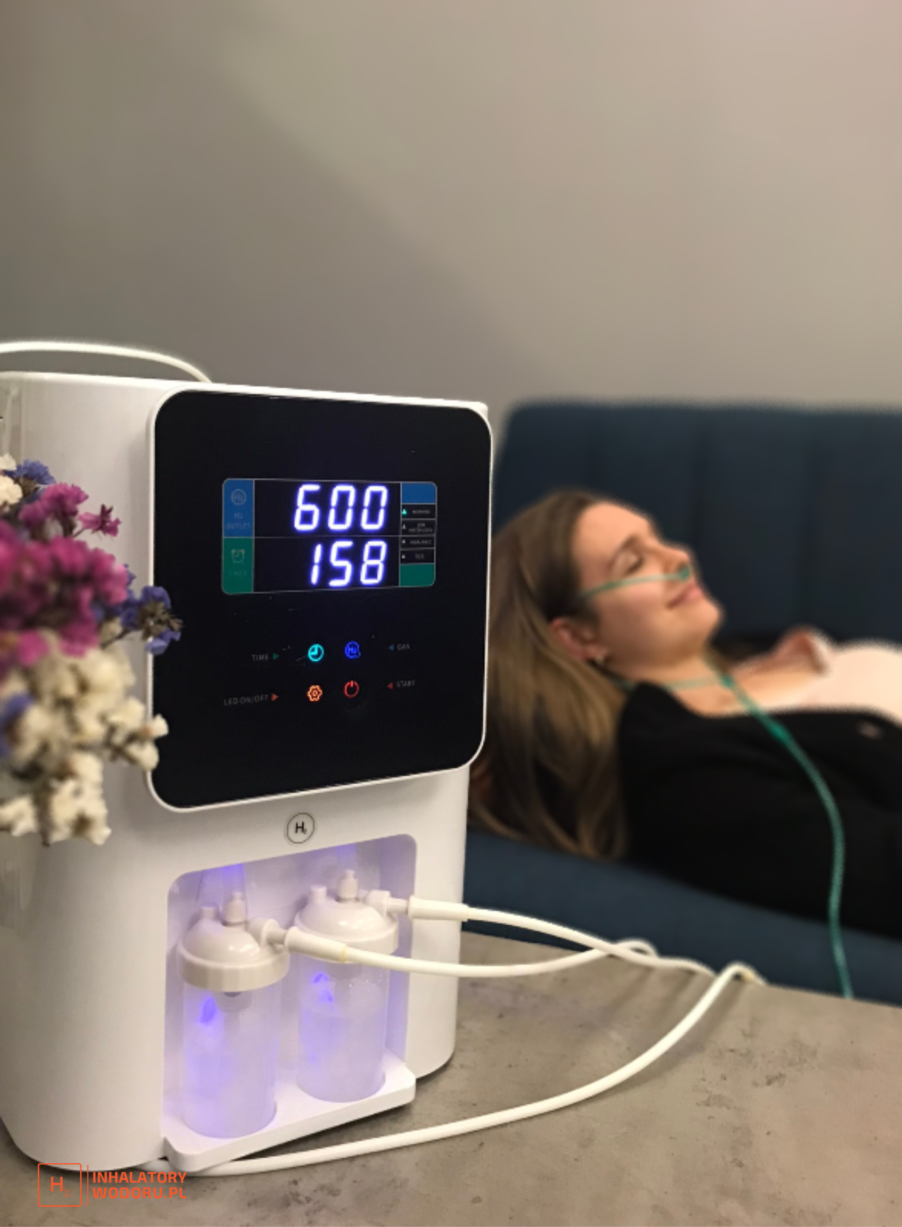 Inhalator wodoru HIM-17 – domowa terapia wodorowa 900 ml/min ...